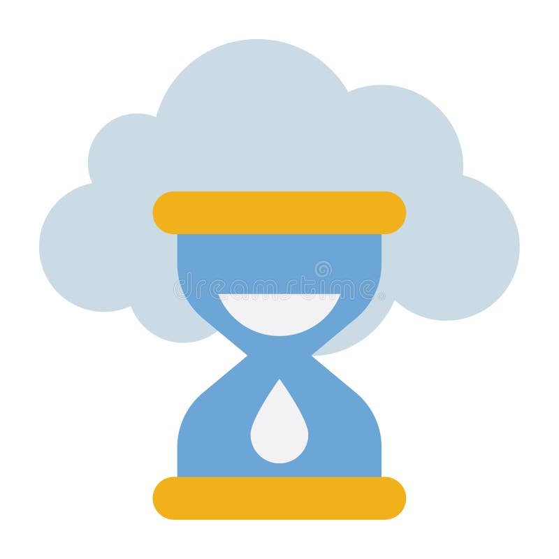 Cloud Timer - Flat Color Icon. Stock Vector - Illustration of cloud ...
