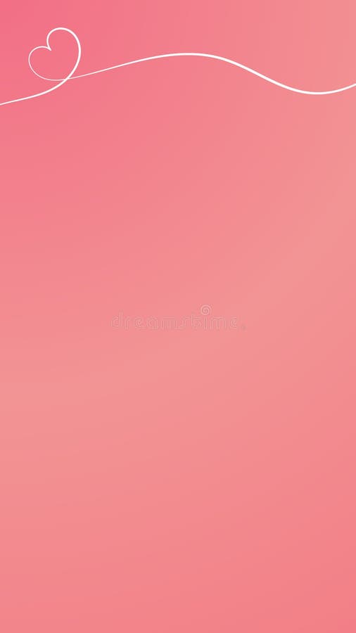 White Heart Line on Pink Gradient Background. Space for Text Stock ...