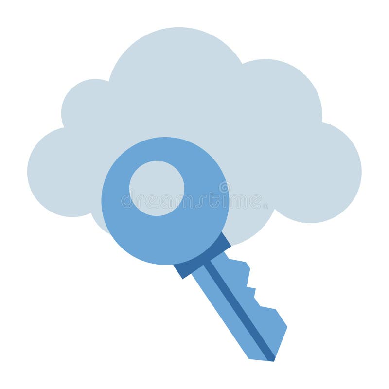 Cloud Security Key - Flat Color Icon. Stock Vector - Illustration of ...