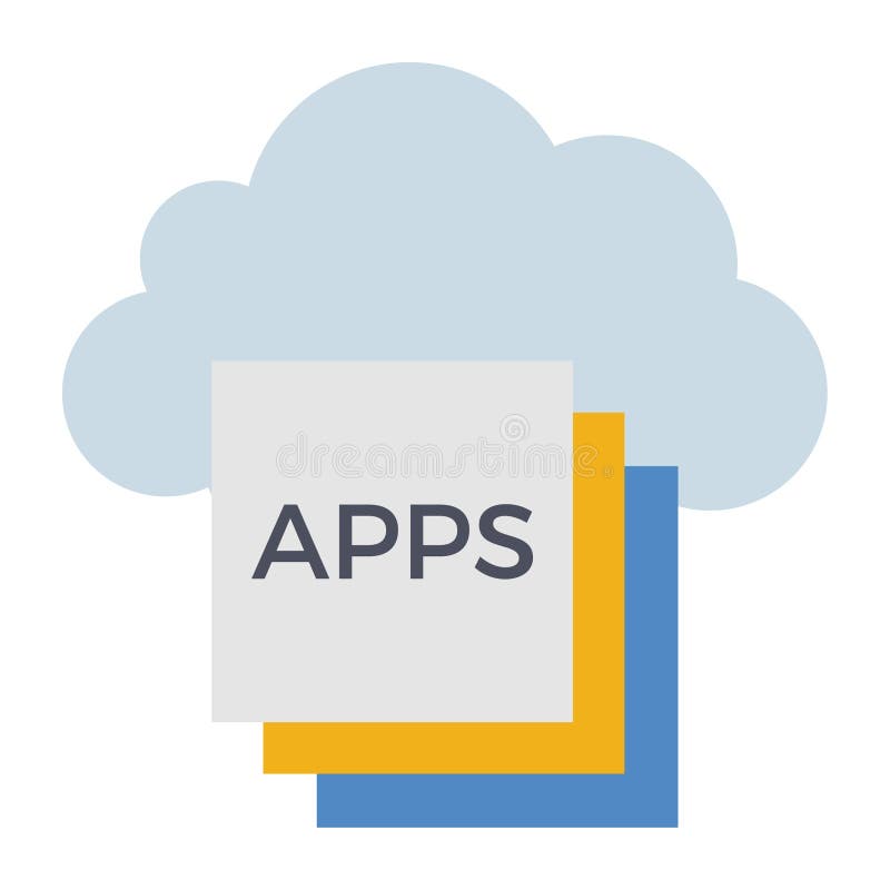 Cloud Application - Flat Color Icon. Stock Vector - Illustration of ...