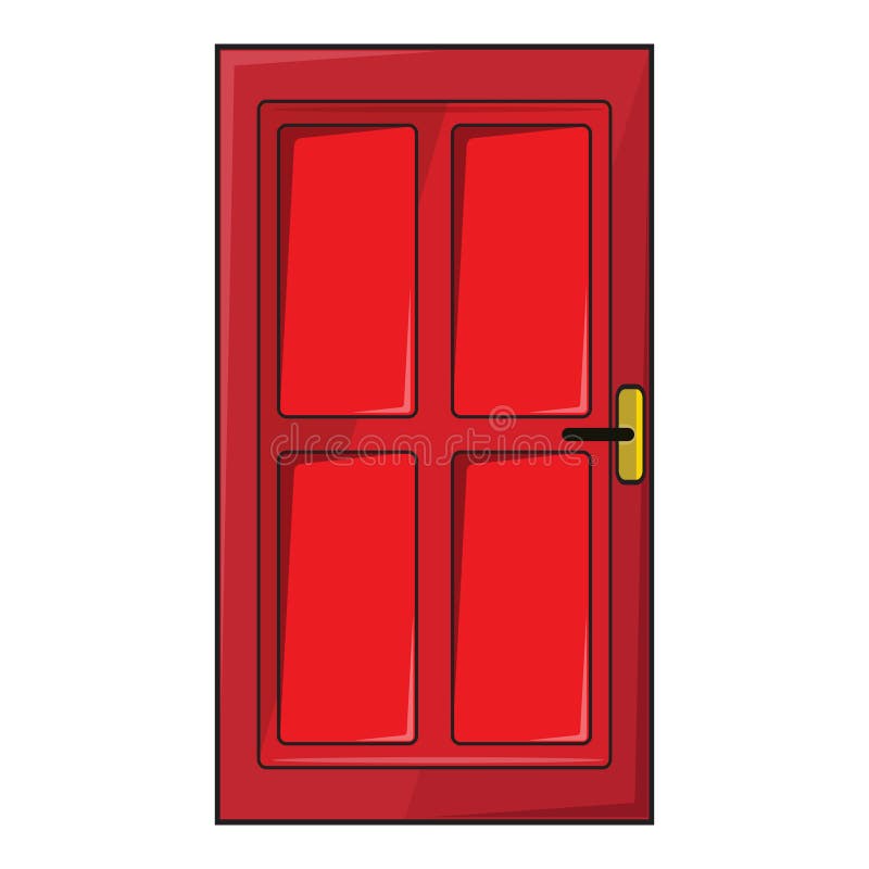 Red door cartoon stock vector. Illustration of house - 241002211