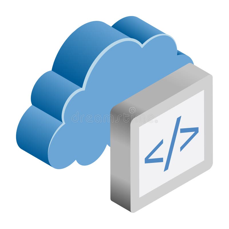 Cloud Coding - Isometric 3d Illustration. Stock Illustration ...