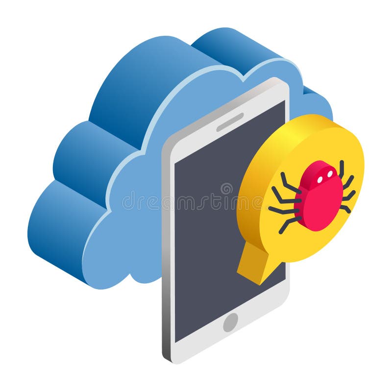 Mobile Virus - Isometric 3d Illustration. Stock Illustration ...