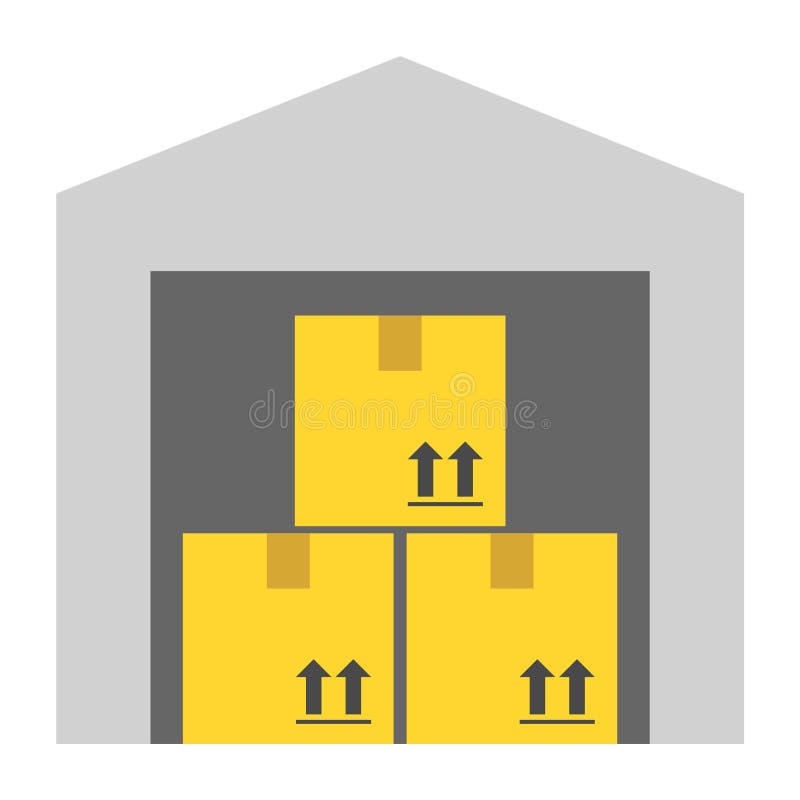 Warehouse - Flat Color Icon. Stock Vector - Illustration of color ...
