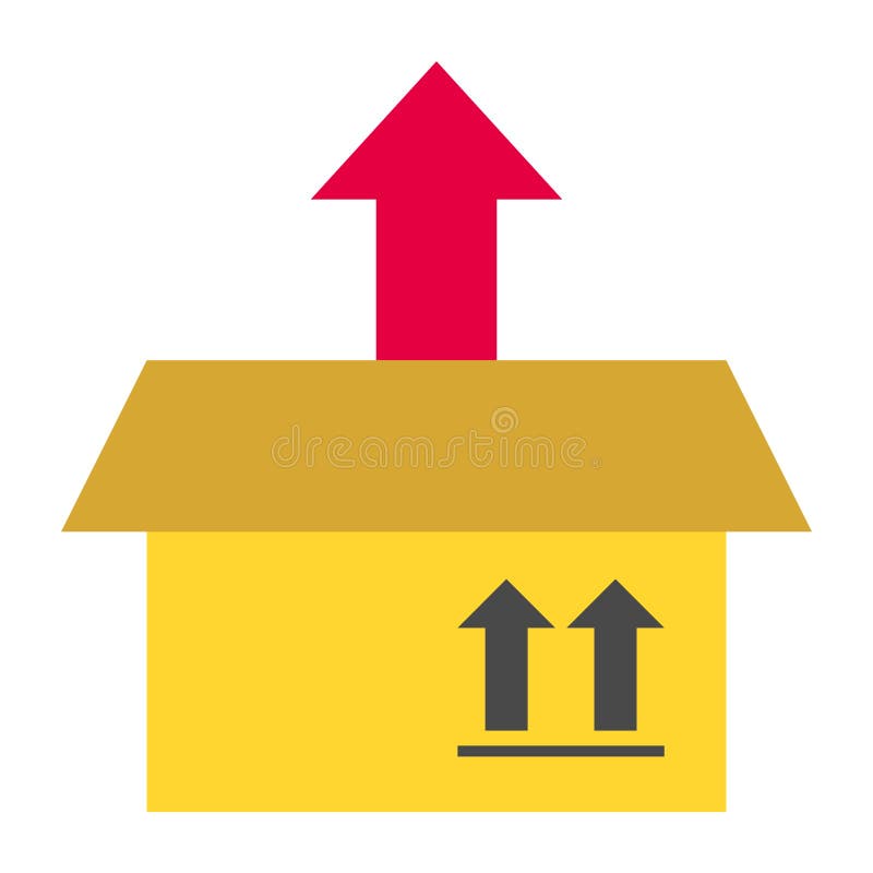 Remove To Box - Flat Color Icon. Stock Vector - Illustration of ...