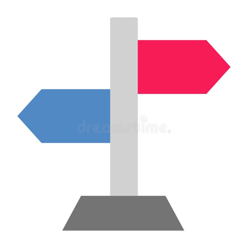 Direction Board - Flat Color Icon. Stock Vector - Illustration of ...
