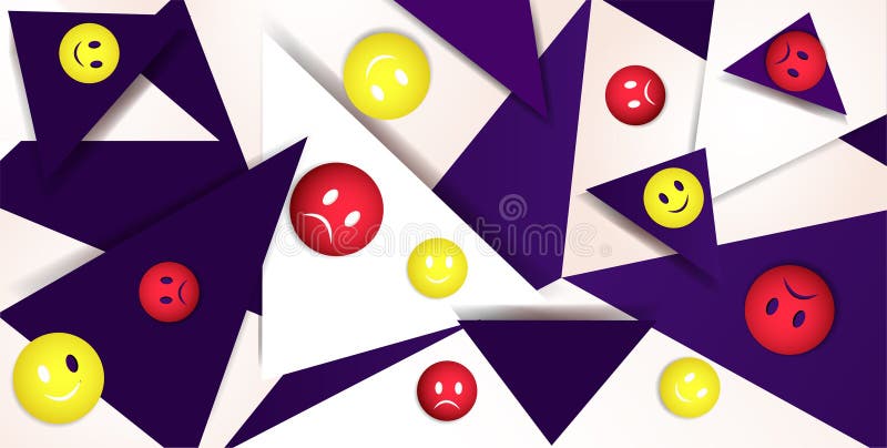Abstract Background with Contrasting Triangles and Smiley Faces, Stock ...