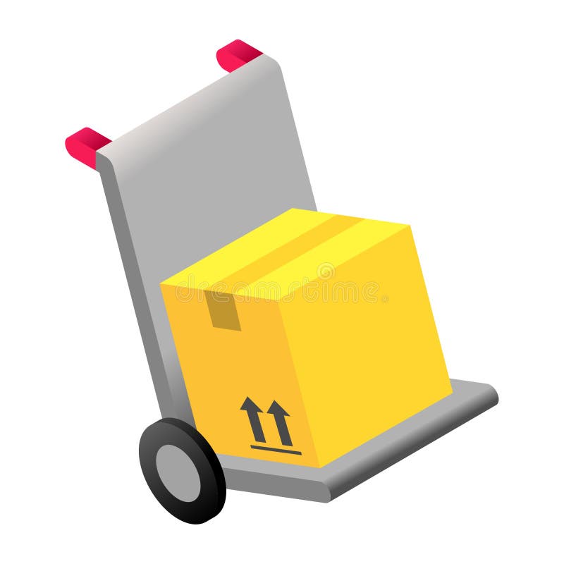 Package Dolly - Isometric 3d Illustration. Stock Illustration ...