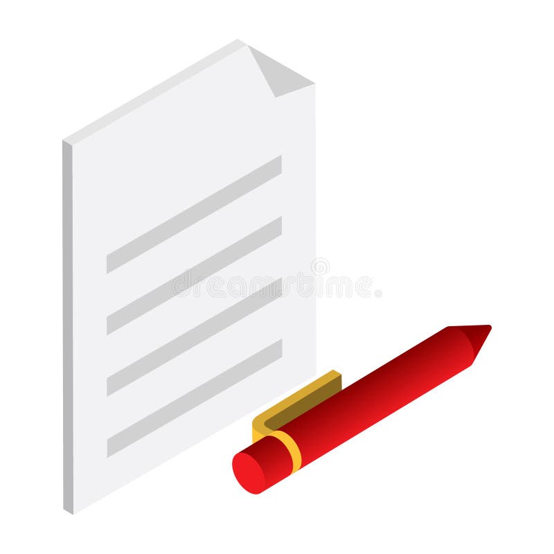 Document - Isometric 3d Illustration. Stock Illustration - Illustration ...