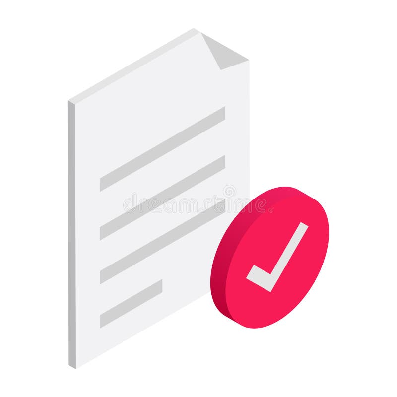 Checked - Isometric 3d Illustration. Stock Illustration - Illustration ...