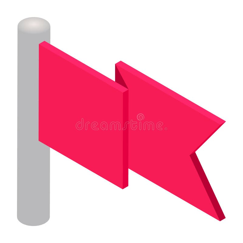 Flag - Isometric 3d Illustration. Stock Illustration - Illustration of ...
