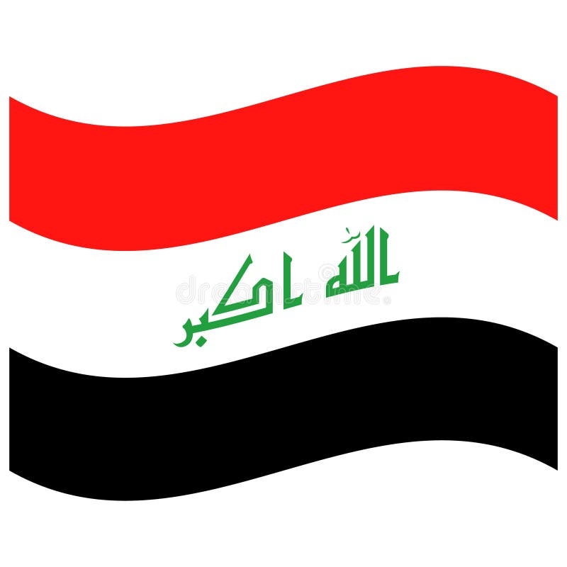 National Flag of Iraq - Flat Color Icon. Stock Vector - Illustration of ...