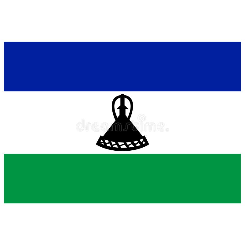 National Flag of Lesotho - Flat Color Icon. Stock Vector - Illustration ...
