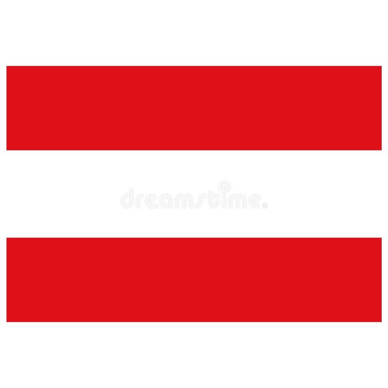 National Flag of Austria - Flat Color Icon. Stock Vector - Illustration ...