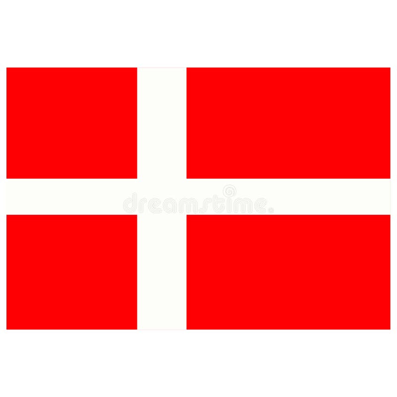National Flag of Denmark - Flat Color Icon. Stock Vector - Illustration ...