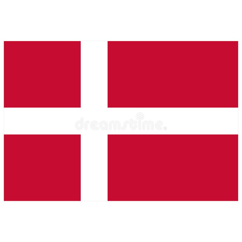National Flag of Denmark - Flat Color Icon. Stock Vector - Illustration ...