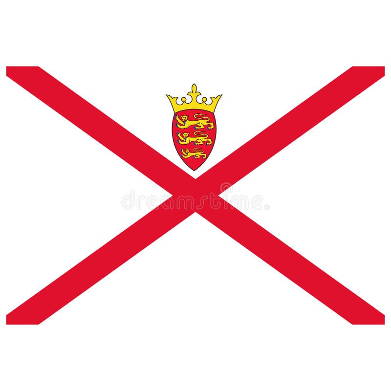 National Flag of Jersey - Flat Color Icon. Stock Vector - Illustration ...