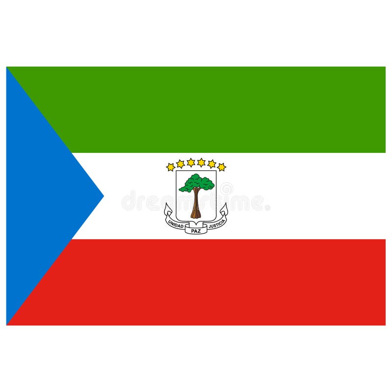 National Flag of Equatorial Guinea - Flat Color Icon. Stock Vector ...