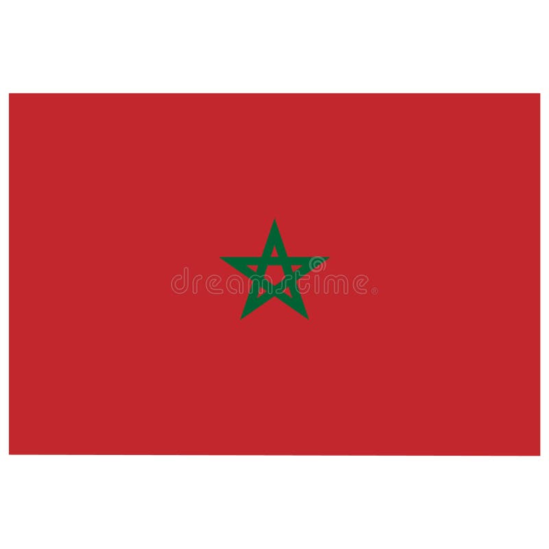 National Flag of Morocco - Flat Color Icon. Stock Vector - Illustration ...