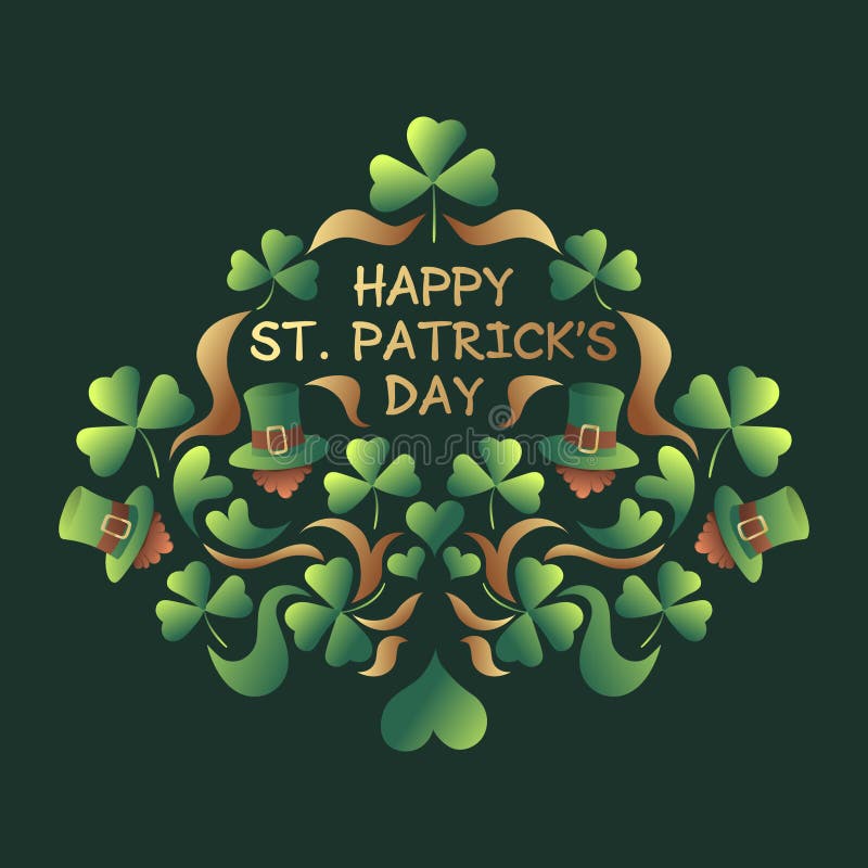 Congratulations on St. Patrick S Day. Shamrock and Leprechaun in a ...