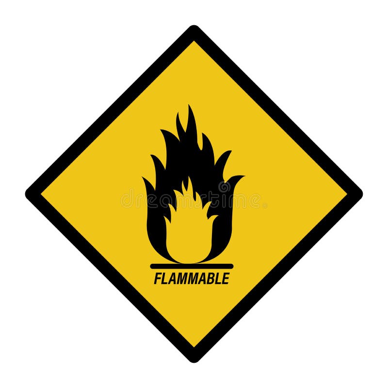 Flammable Vector Sign, Yellow in Color Stock Vector - Illustration of ...