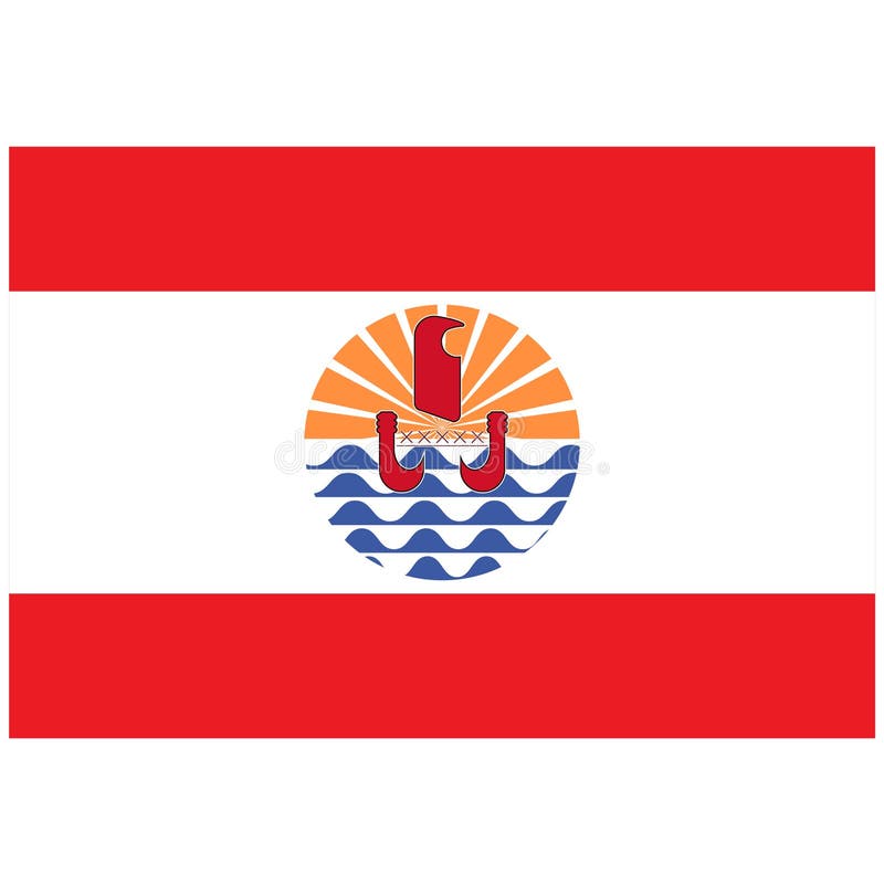 National Flag of French Polynesia - Flat Color Icon. Stock Vector ...