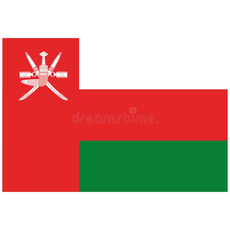 National Flag of Oman - Flat Color Icon. Stock Vector - Illustration of ...