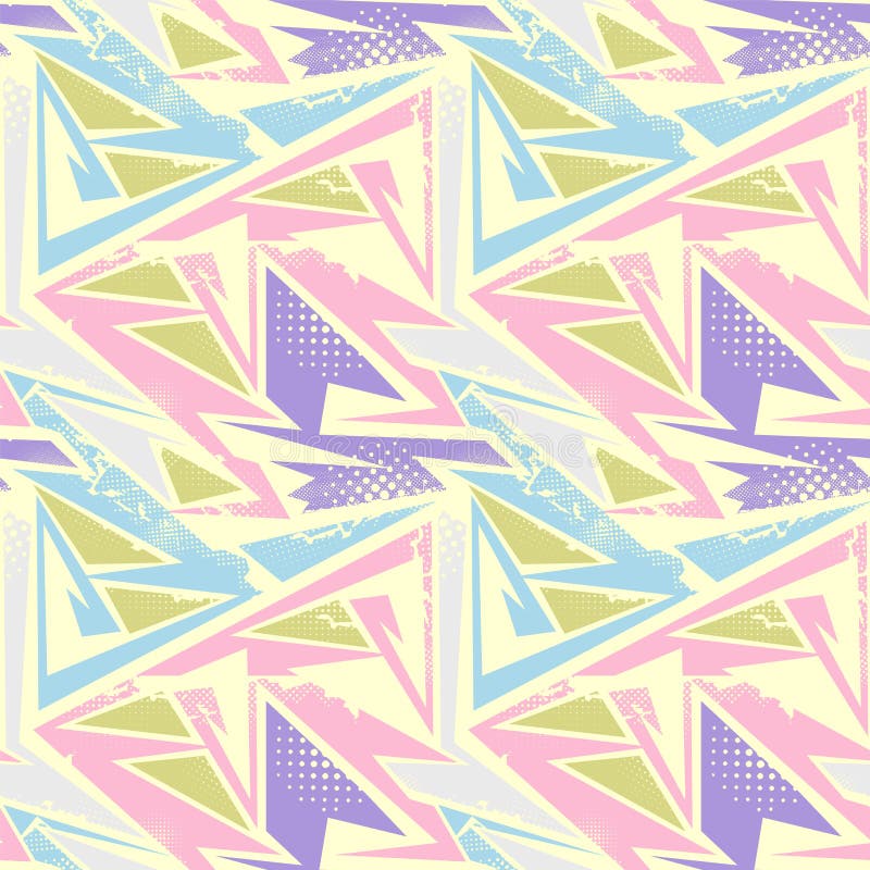 Urban Seamless Pattern with Curved Geometry Elements and Grunge Spots ...