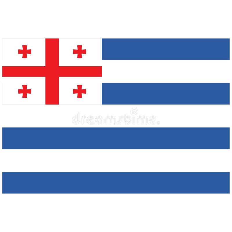 National Flag of Ajaria - Flat Color Icon. Stock Vector - Illustration ...