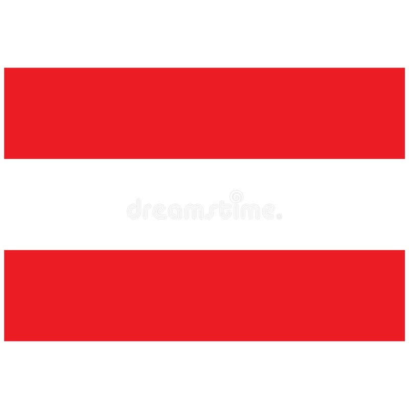 National Flag of Austria - Flat Color Icon. Stock Vector - Illustration ...