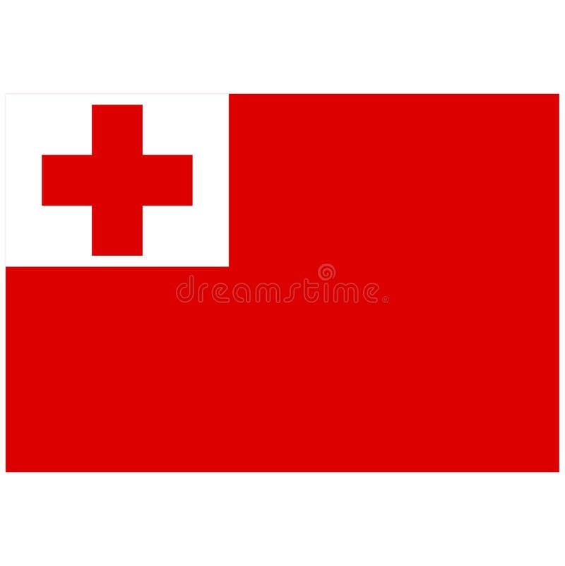 National Flag of Tonga - Flat Color Icon. Stock Vector - Illustration ...
