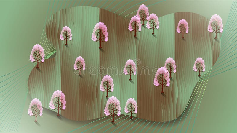 Abstract Spring Background with Flowering Trees Stock Vector ...