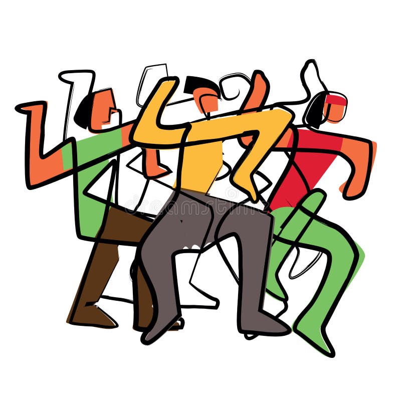 Continuous Line Dance Group Stock Illustrations – 92 Continuous Line ...