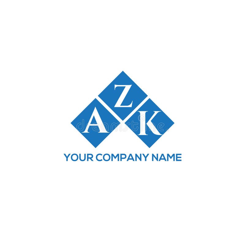 AZK Letter Logo Design on Black Background. AZK Creative Initials ...
