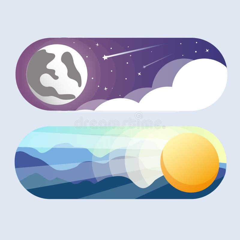 Buttons To Switch from Night To Day Mode Vector Icons Stock Vector ...