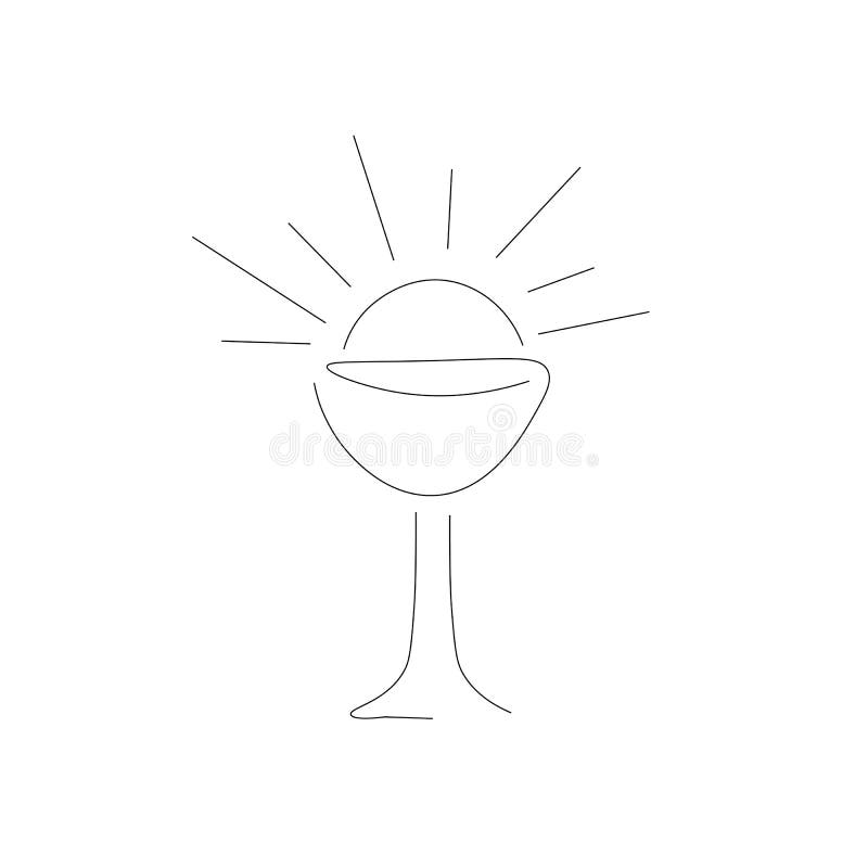 Symbol of Holy Communion Bread and Wine, Vector Illustration Stock ...
