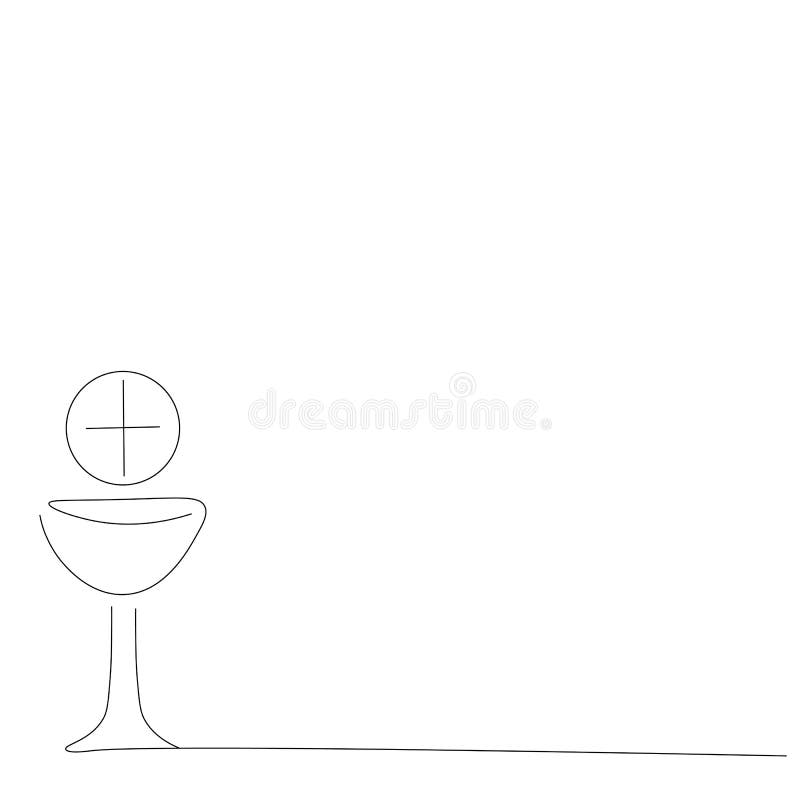 Symbol of Holy Communion Bread and Wine, Vector Illustration Stock ...