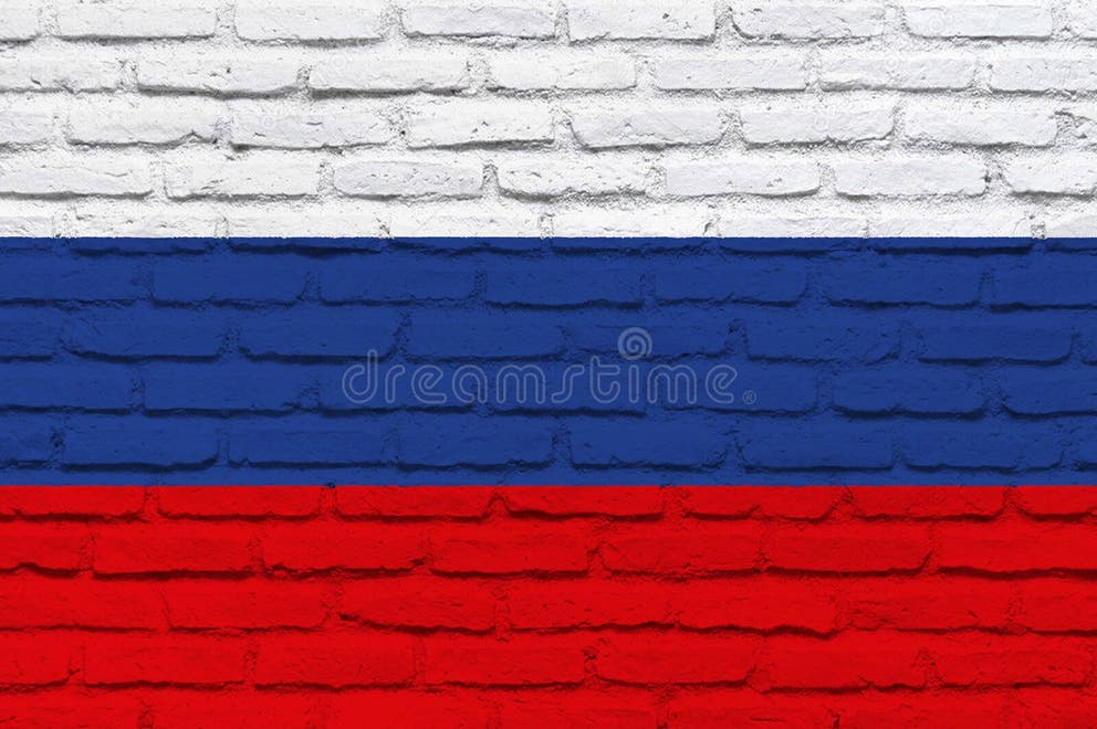 Flag of Russia. Brick Wall Texture Stock Image - Image of masonry ...