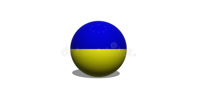 Ukraine. Flag of Ukrainian. Ball 3D of Ukraine Design. Horizontal ...