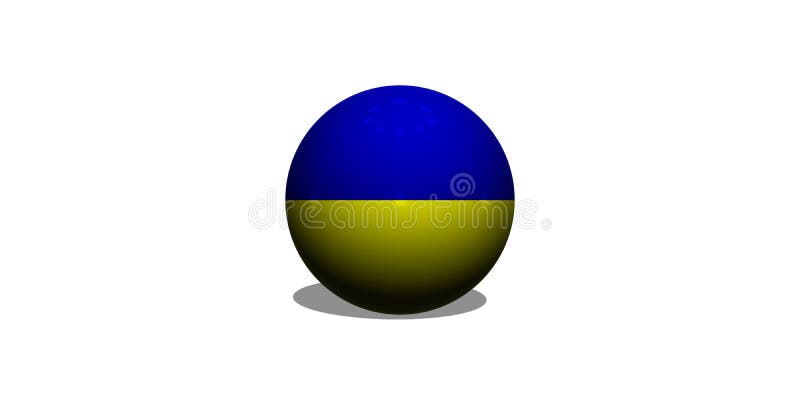 Ukraine. Flag of Ukrainian. Ball 3D of Ukraine Design. Horizontal ...