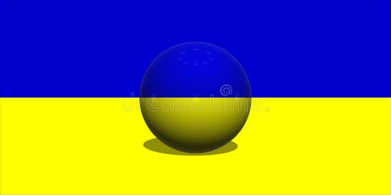 Ukraine. Flag of Ukrainian. Ball 3D of Ukraine Design. Horizontal ...