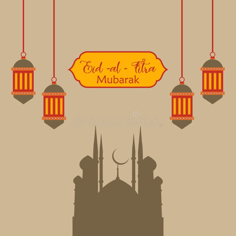 Eid- Al -Fitra Greeting Card Design Stock Vector - Illustration of ...