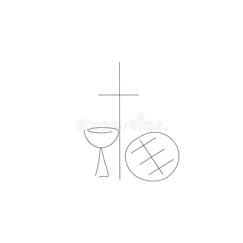 Symbol of Holy Communion Bread and Wine, Vector Illustration Stock ...
