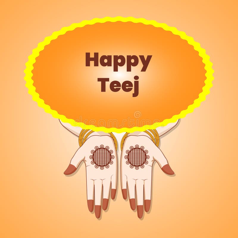 Teej Hindu Festival Greeting Card Design Stock Vector - Illustration of ...