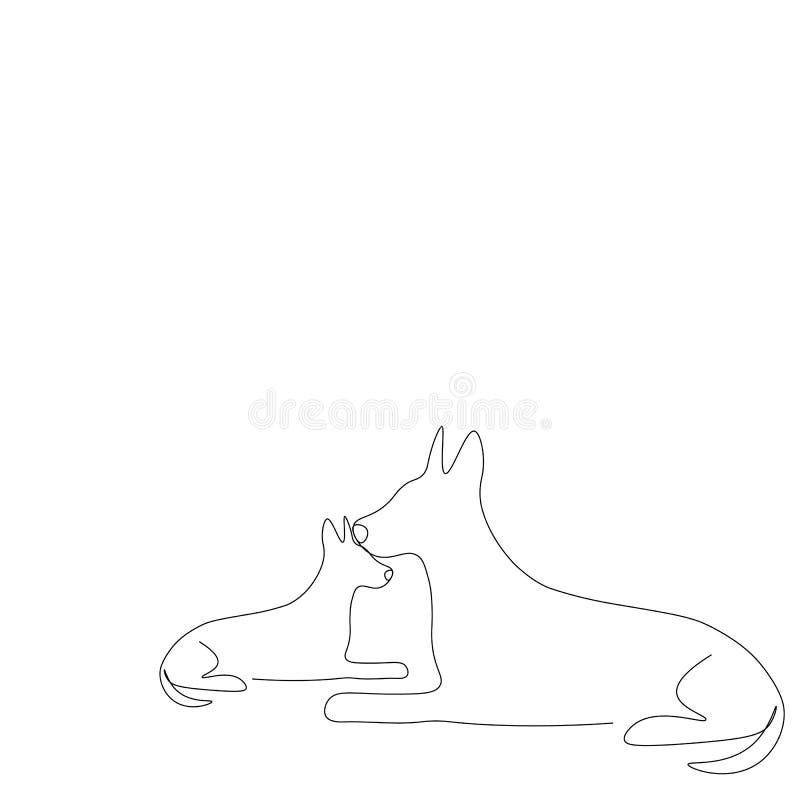 Continuous Line Drawing Dogs Stock Illustrations – 90 Continuous Line ...