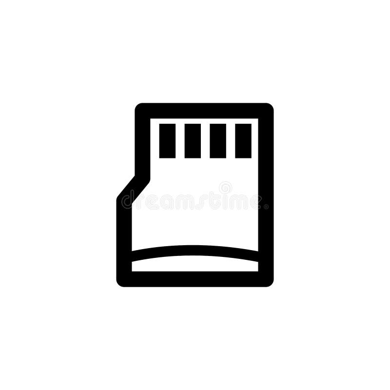 MicroSD Card. External Memory Icon. Simple and Isolated Style on Blank ...