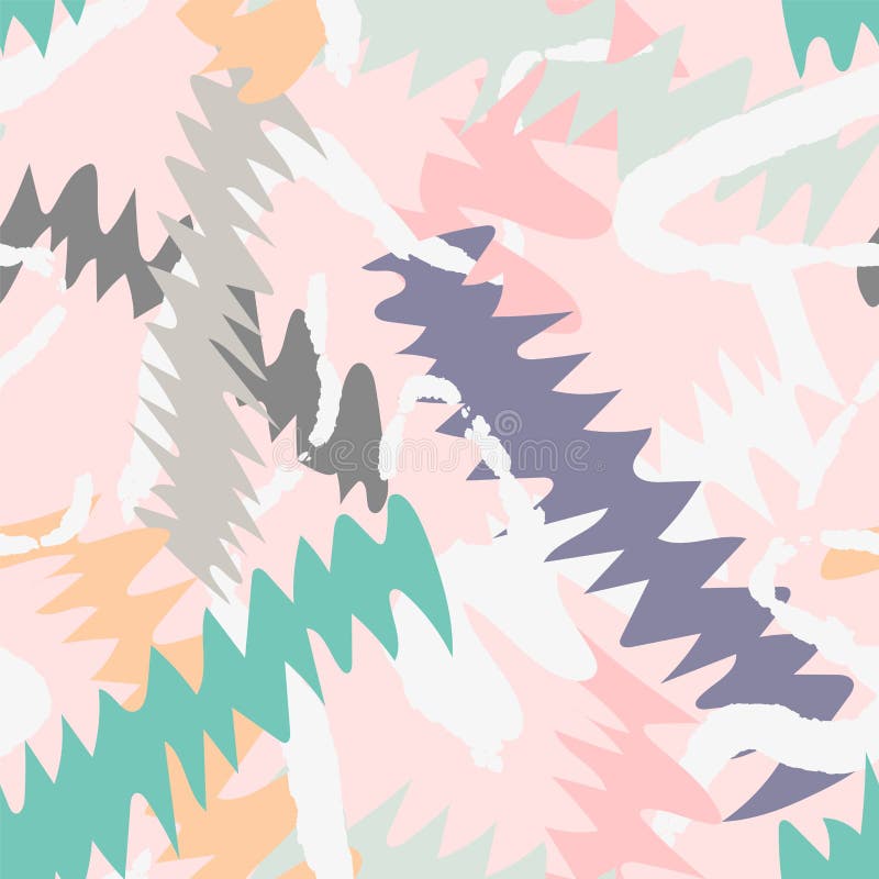 Urban Seamless Pattern with Chatic Curved Elements and Grunge Wave ...