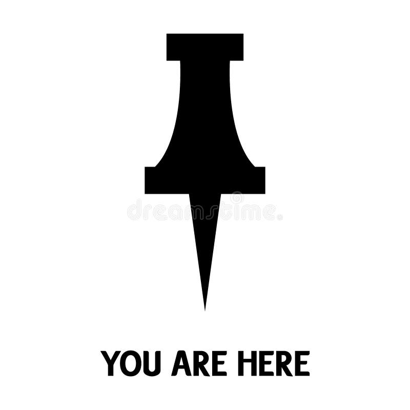 Map Pointer Pin with Mail Icon Simple Black Stock Vector - Illustration ...