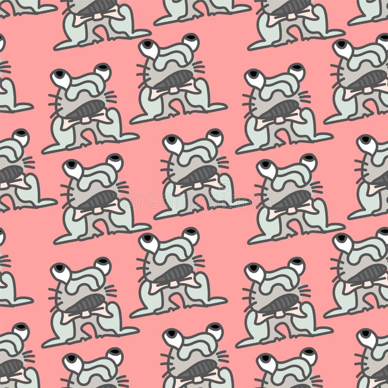 Seamless Vector Artwork with Repeat Cute Unusual Frogs Stock Vector ...