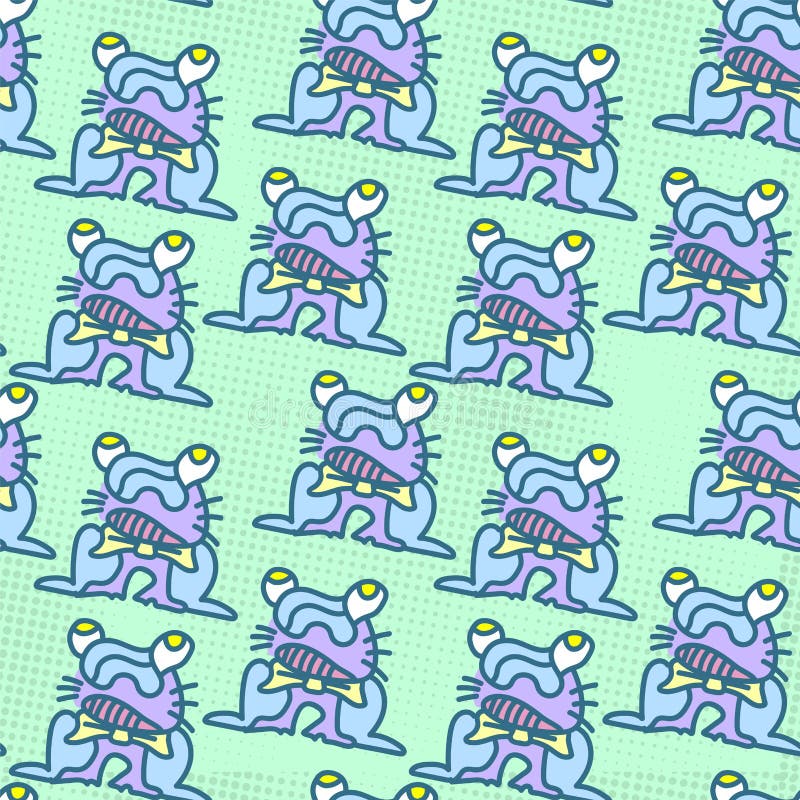Seamless Vector Artwork with Repeat Cute Unusual Frogs Stock Vector ...